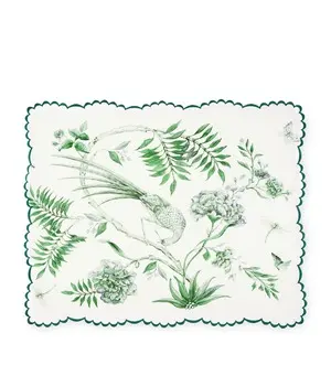 AQUAZZURA Linen Secret Garden Placemat - Green