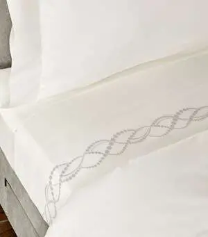 Frette Pearls Super King Flat Sheet