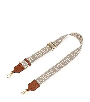 Loewe Leather And Canvas Bag Strap - Beige