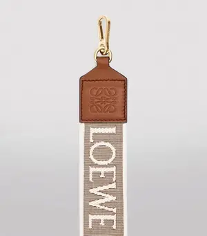 Loewe Leather And Canvas Bag Strap - Beige