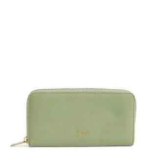 Harrods Oxford Zip-around Wallet Green