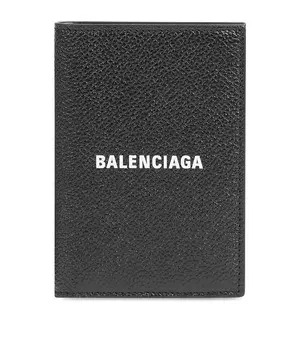 Balenciaga Leather Vertical Wallet - Black