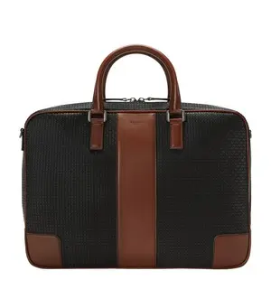 SERAPIAN Canvas City Briefcase - Black