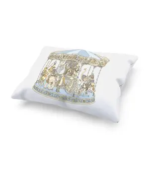 ATELIER CHOUX Cotton-satin Carousel Pillow - Blue