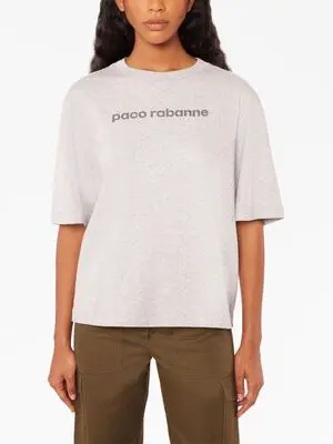 Rabanne Logo-print Rhinestone T-shirt