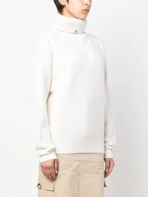 Coperni Wool-blend Half-zip Jumper - White