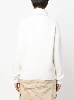 Coperni Wool-blend Half-zip Jumper - White