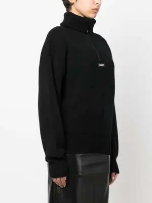 Coperni Logo Patch Half-zip Jumper - Black