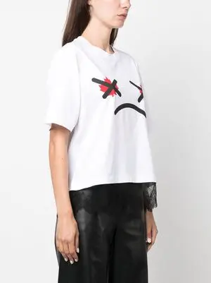Dsquared2 Lace-trim Graphic T-shirt - White