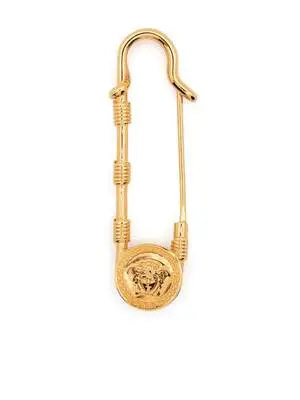 Versace Safety-pin Medusa Brooch - Gold