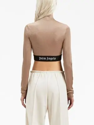 Palm Angels Logo-tape Cropped T-shirt