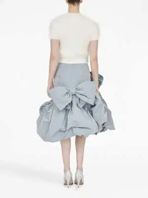 MAISON MARGIELA Short-sleeve Knitted Crop Top - White