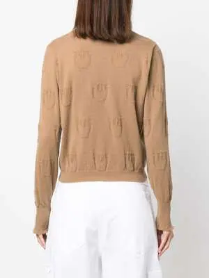 Pinko Logo-debossed Cashmere Top