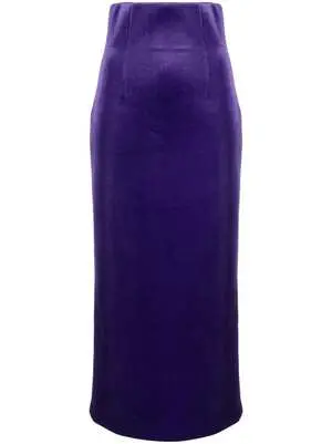 Philosophy Di Lorenzo Serafini Velvet Midi Pencil Skirt - Purple