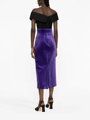Philosophy Di Lorenzo Serafini Velvet Midi Pencil Skirt