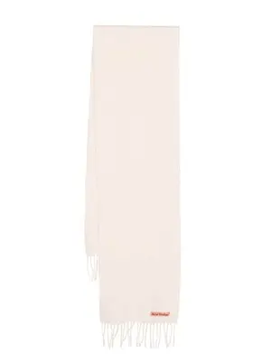 Acne Studios Logo-patch Wool Scarf - White