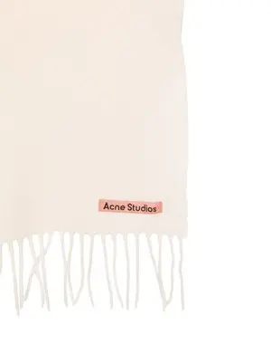 Acne Studios Logo-patch Wool Scarf - White
