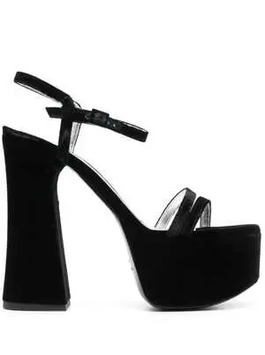 Philosophy Di Lorenzo Serafini 140mm Velvet Sandals - Black