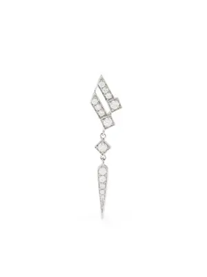 STATEMENT Stairway Wings Diamond Single Earring - Silver