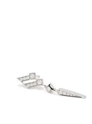 STATEMENT Stairway Wings Diamond Single Earring - Silver