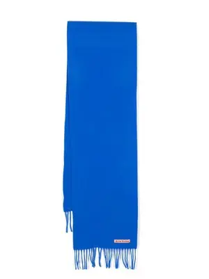 Acne Studios Logo-patch Wool Scarf Blue