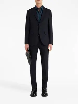 Etro Notched-lapels Virgin Wool-blend Blazer - Black