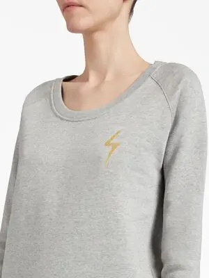 GIUSEPPE ZANOTTI Logo-embroidered Cotton Sweatshirt - Grey