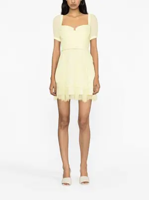 SELF-PORTRAIT Chiffon Mini Dress With Lace Details