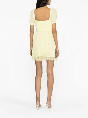 SELF-PORTRAIT Chiffon Mini Dress With Lace Details