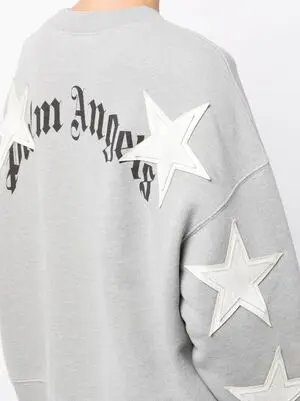 Palm Angels Logo-print Star-patch Cotton Sweatshirt