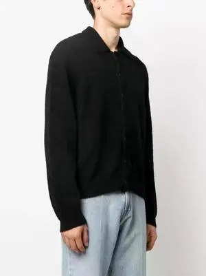 Our Legacy Brushed-knit Evening Polo Cardigan - Blue