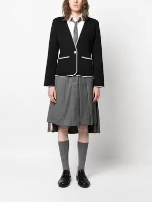 Thom Browne Contrasting Trim Jacket - Black