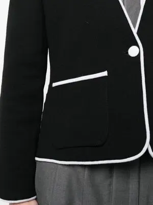 Thom Browne Contrasting Trim Jacket - Black
