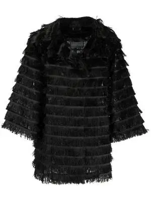 Alberta Ferretti Long-sleeves Fringed Jacket