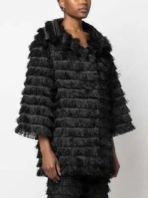 Alberta Ferretti Long-sleeves Fringed Jacket