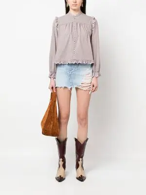 Dsquared2 Check-pattern Ruffled Blouse