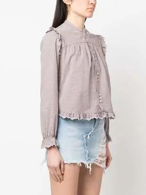 Dsquared2 Check-pattern Ruffled Blouse