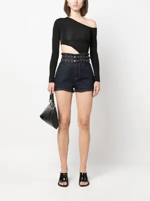 Philosophy Di Lorenzo Serafini High-waisted Belted Denim Shorts