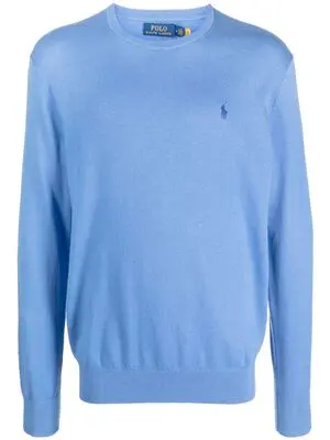 Polo Ralph Lauren Logo-embroidered Cotton-blend Jumper - Blue