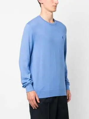 Polo Ralph Lauren Logo-embroidered Cotton-blend Jumper - Blue