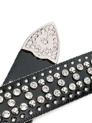 Philipp Plein Crystal-embellished Leather Belt
