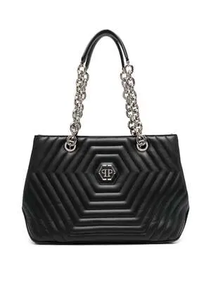 Philipp Plein Hexagon Quilted Leather Shoulder Bag