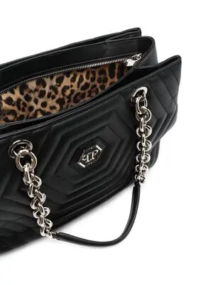 Philipp Plein Hexagon Quilted Leather Shoulder Bag
