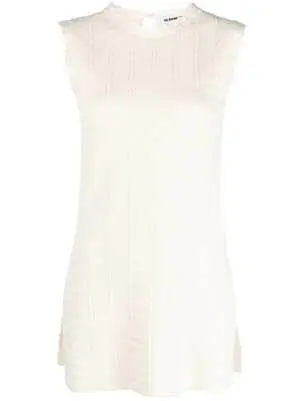 JIL SANDER Sleeveless Knitted Top - Neutrals