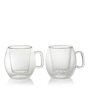 LUIGI BORMIOLI Thermic Cafe Supremo Mug, Set Of 2 - Clear