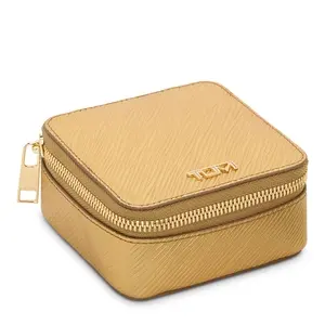 Tumi Belden Leather Jewelry Case Gold