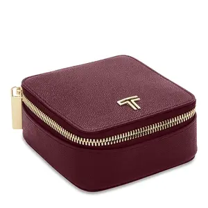 Tumi Belden Leather Jewelry Case Wine