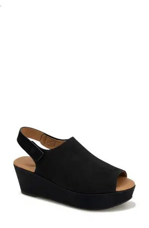 Gentle Souls By Kenneth Cole Nyssina Platform Slingback Sandals - Black