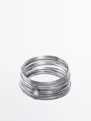Massimo Dutti Set Of -plated Bracelets Studio