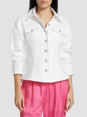 Cinq À Sept Formfitting Denim Jacket - White